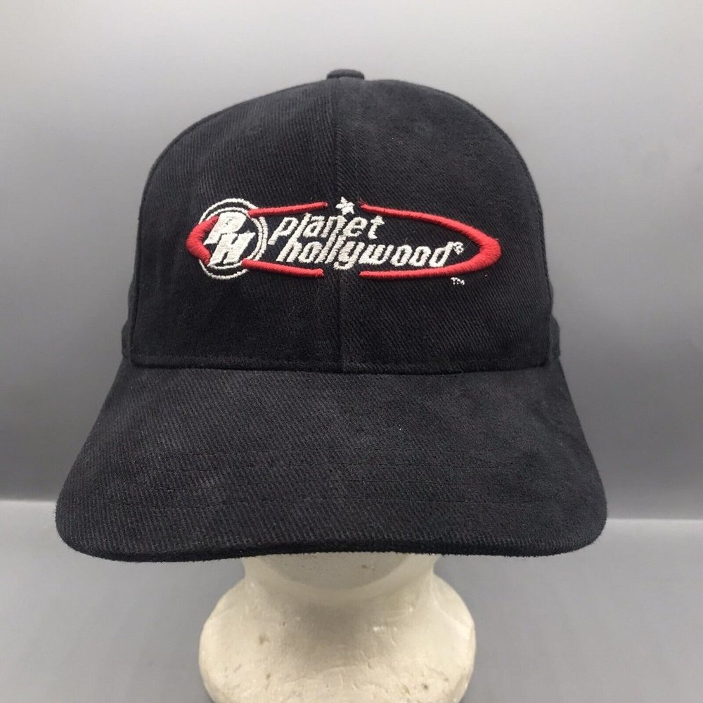 Vintage Planet Hollywood Hat Cap 1991 Black Adjustabl… - Gem